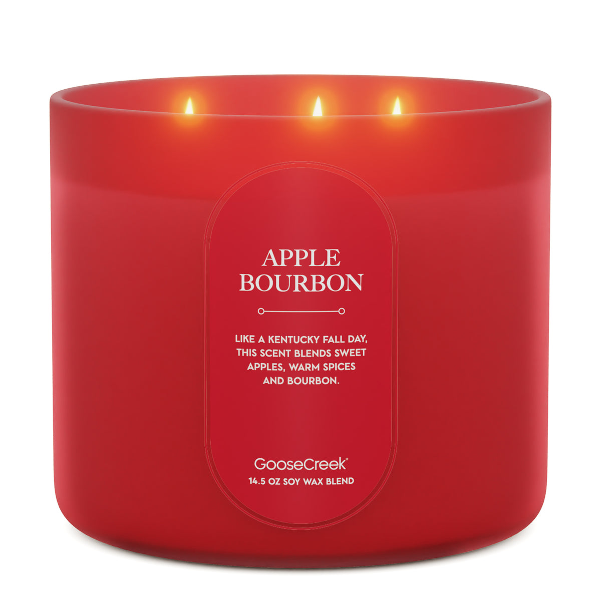 Apple Bourbon Large 3-Wick Candle - Rich Blend of Sweet Apple, Cinnamon ...