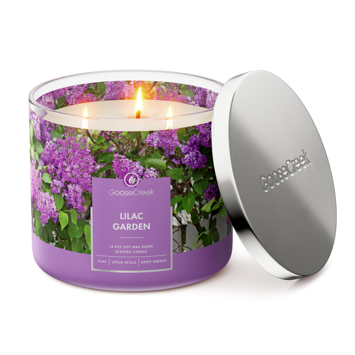 Lilac Garden 3-Wick Candle - Delicate and Fresh Fragrance – Goose Creek ...