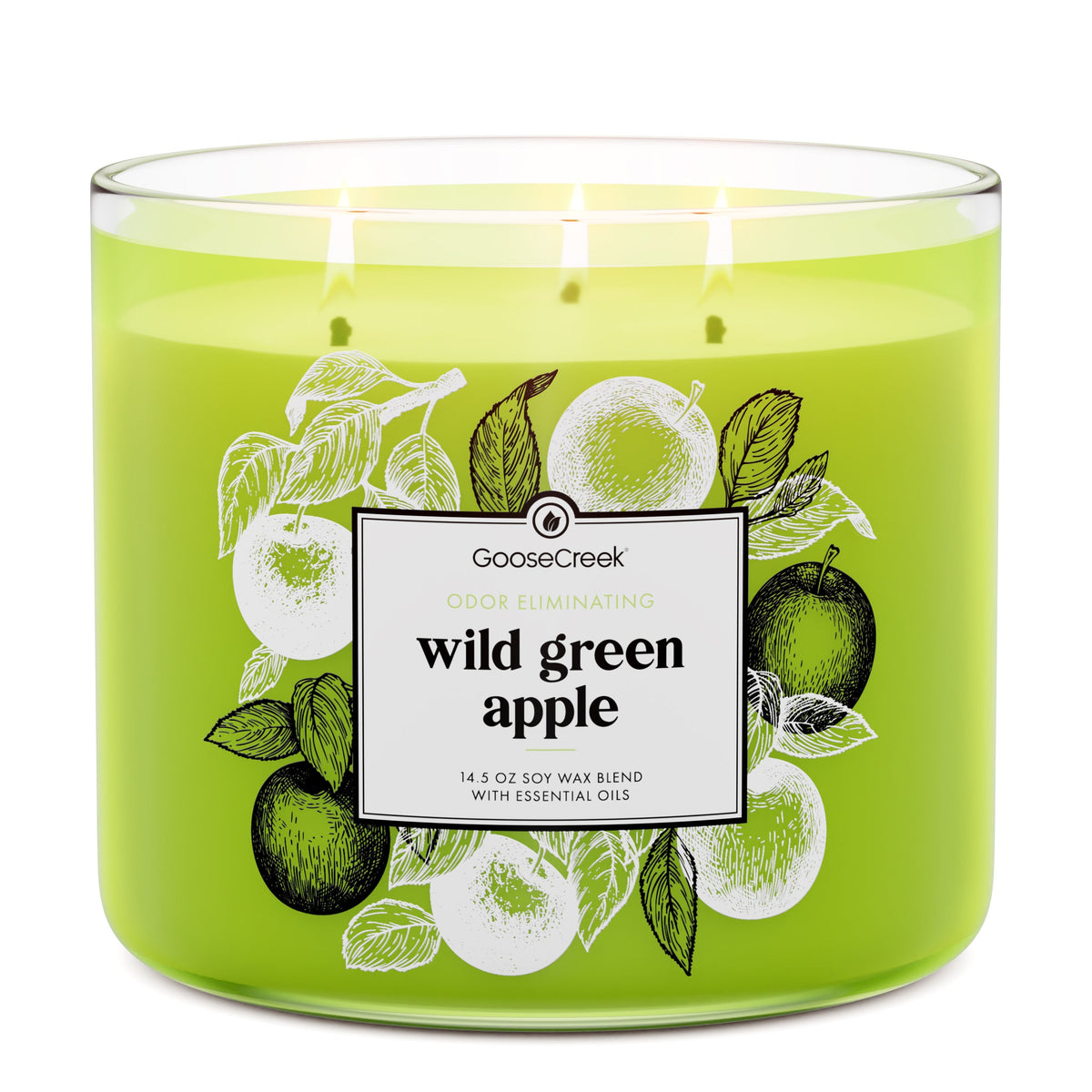 Eliminate Odors with Wild Green Apple 3-Wick Candle – Goose Creek Candle
